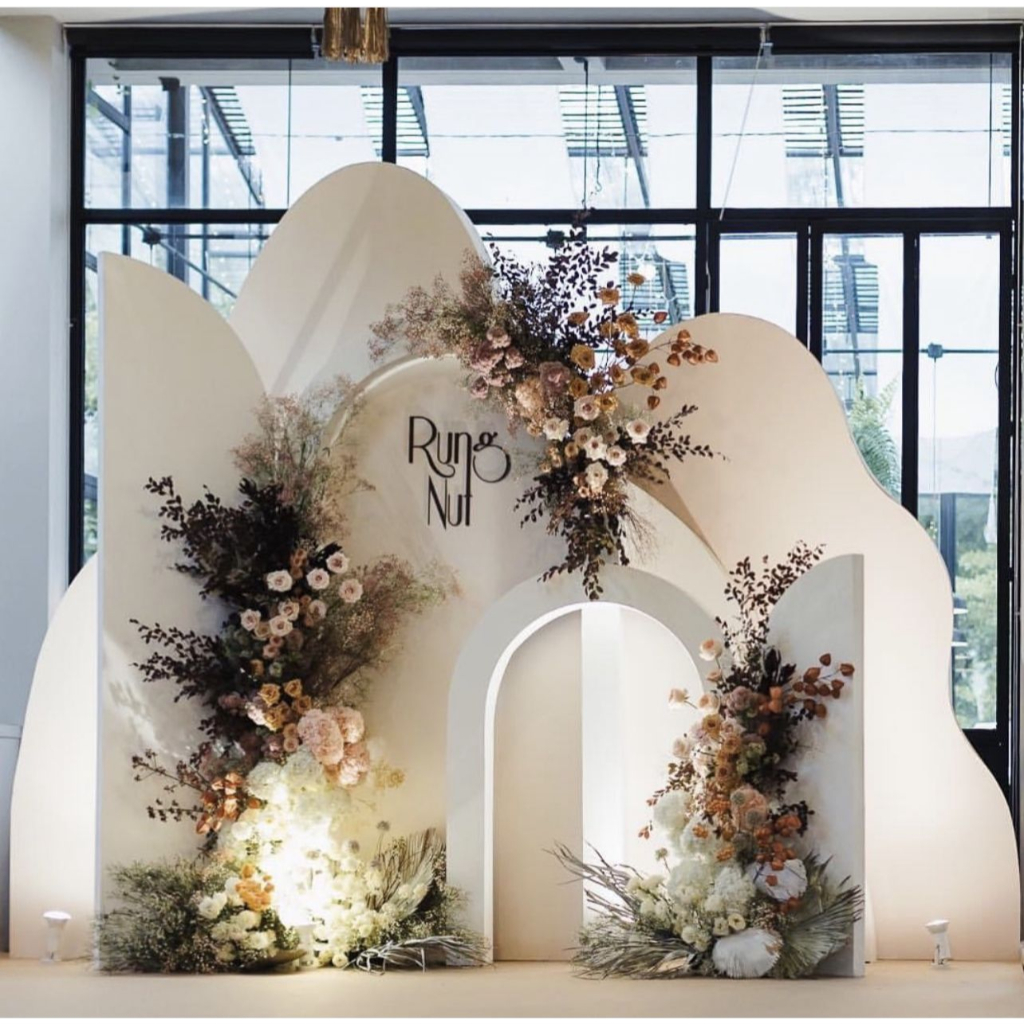 Jual Backdrop Dekorasi Pelaminan Triplek Rangka Kayu 3D | Shopee Indonesia