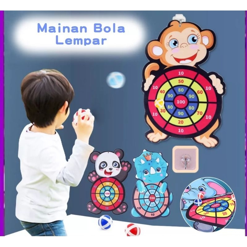 Jual Mainan Lempar Bola Papan Tempel Mainan Lempar Bola Anak Edukasi ...