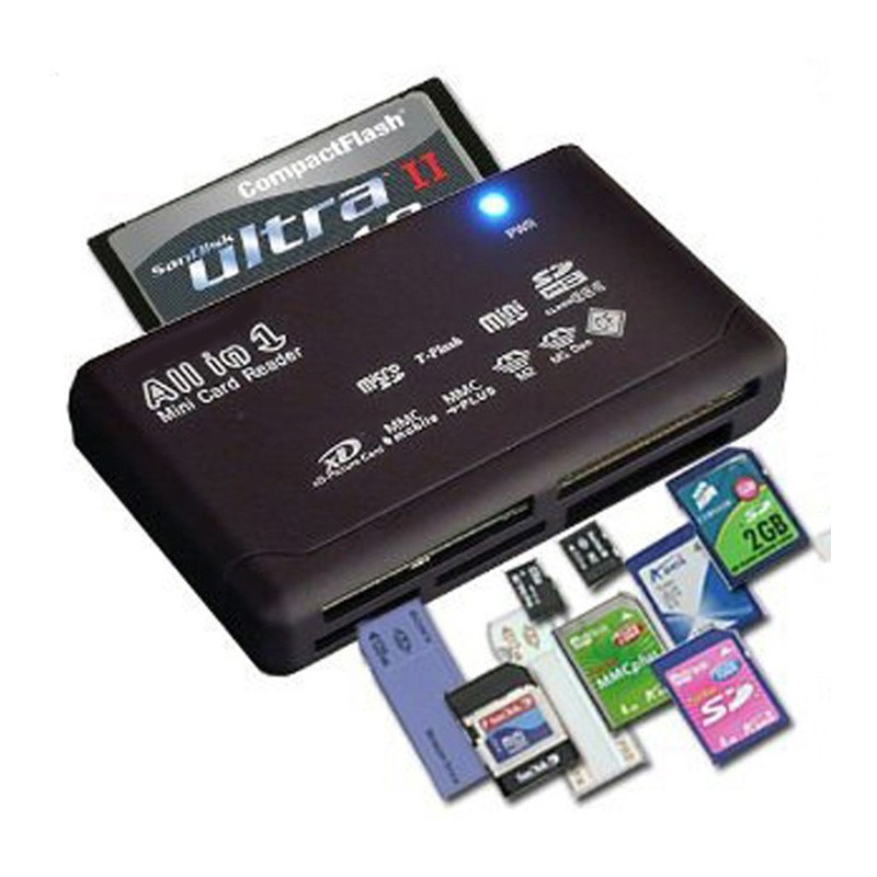 Jual Card Reader 6 Slot Transparan All in 1 Micro SD CF SD Card XD MS ...