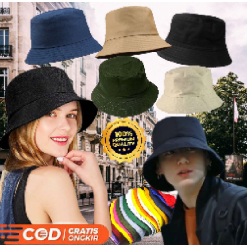 Jual TOPI BUCKET HATS POLOS | Shopee Indonesia