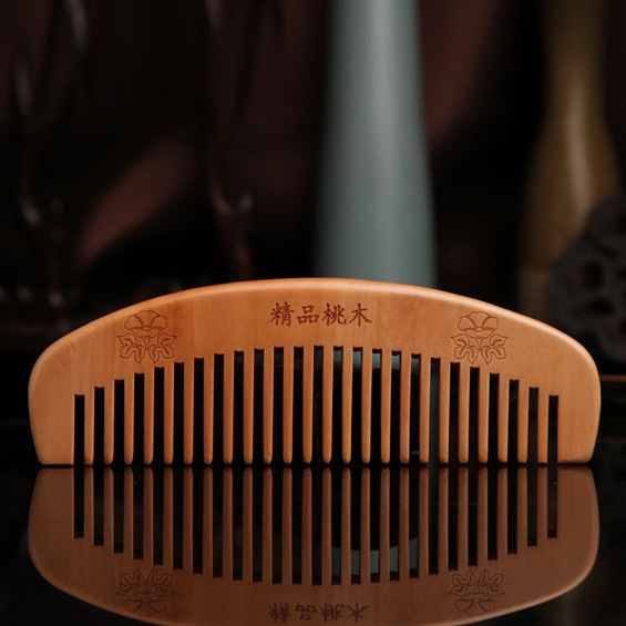 Jual Sisir Rambut Kayu Persik Anti Rontok / Sisir Pijat Anti Statis ...