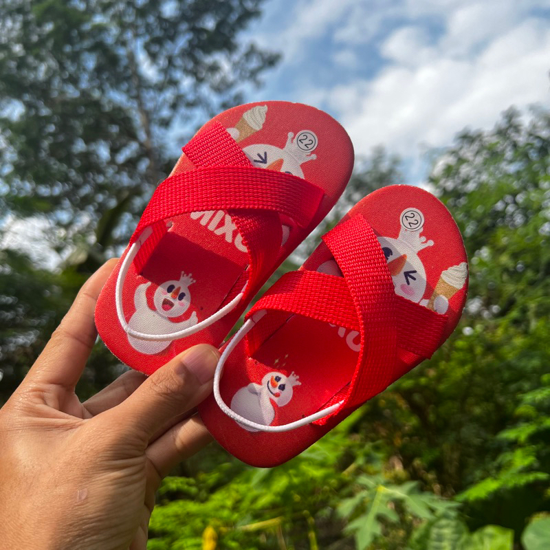 Jual sepatu sandal baby mixue anak warna read | Shopee Indonesia