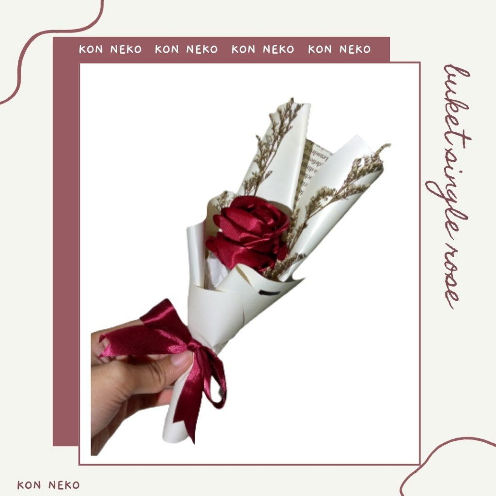 Jual Buket single rose / buket bunga kecil / bukat kecil / buket mini ...