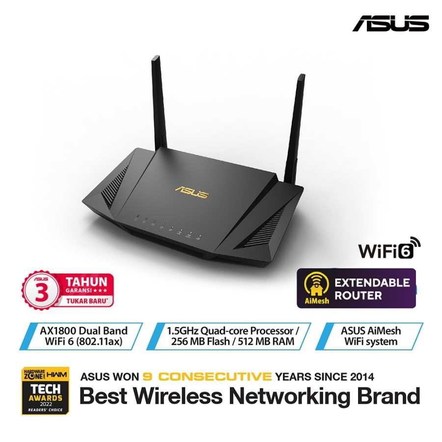 Jual Asus RT-AX56U | AX1800 Dual Band WiFi 6 (802.11ax) | Shopee Indonesia