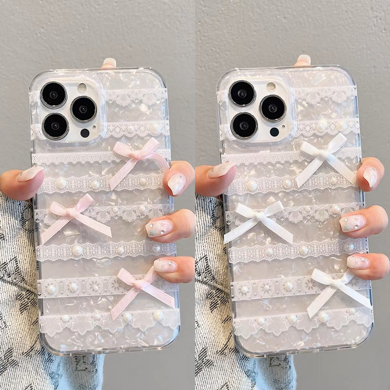 Jual Pink & White Lace Pearl Softcase Casing Case HP Lucu iphone XS XS ...