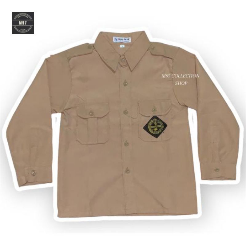 Jual Baju Pramuka Penggalang Lengan PANJANG LAKI Seragam Sekolah SD SMP SMA Coklat COWOK - Baju ...