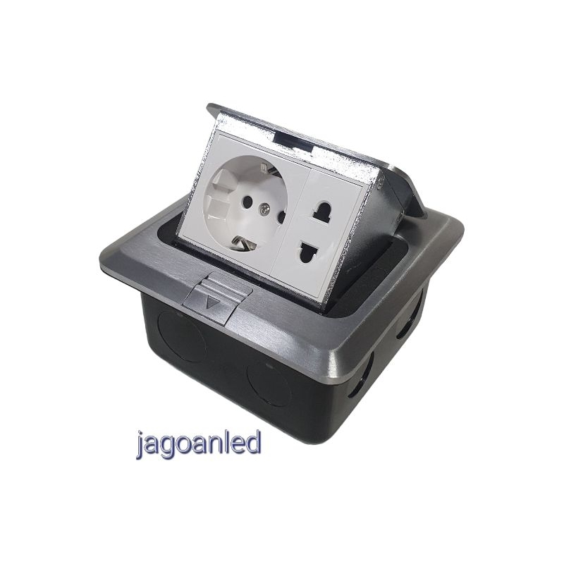 Jual Stop Kontak Lantai Tanam Arde EU Socket + 2 Pin Universal | Shopee ...