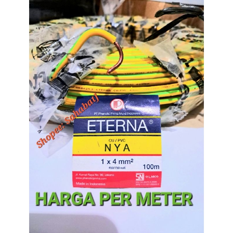 Jual Kabel Eterna NYA 1x4 Kawat Batangan Tembaga 4mm 1x4 mm 4 mm | Shopee Indonesia