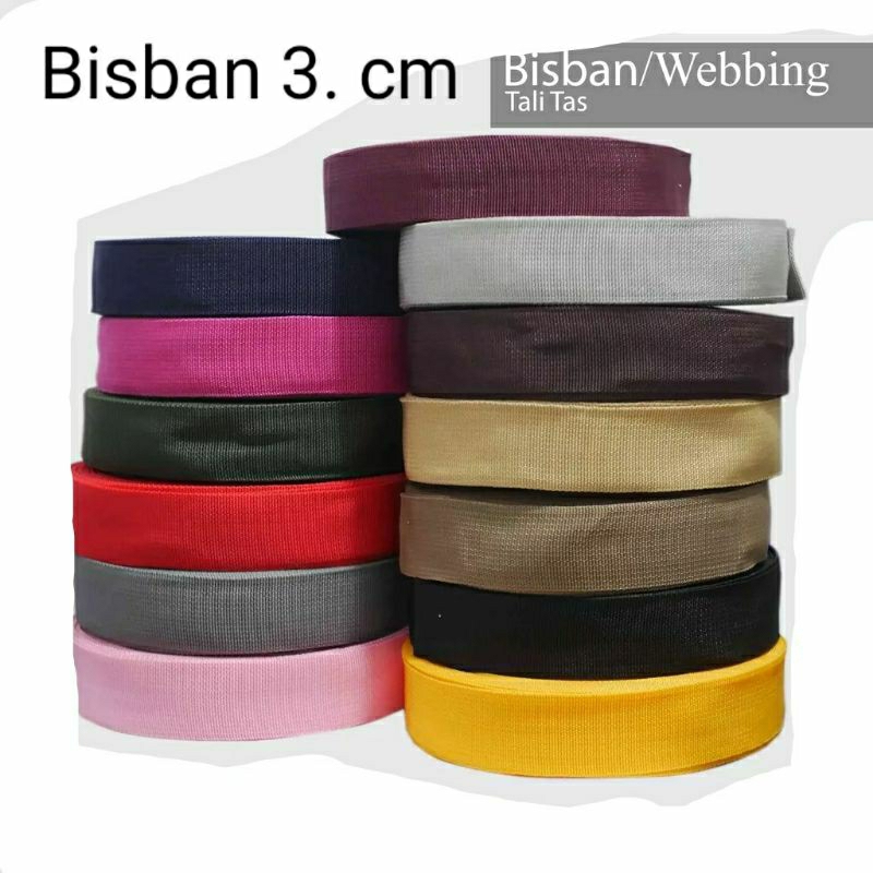 Jual Bisban tali webbing ukuran 3 cm warna /bahan tas/ bisban murah ...