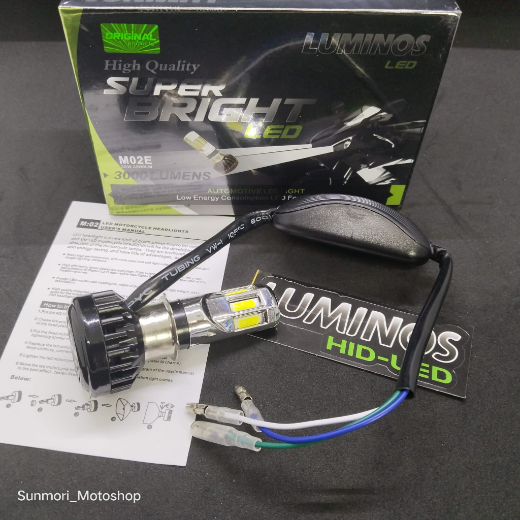 Jual Lampu LED LUMINOS 6 Sisi Mata Ac Dc Lampu Utama Motor H4 H6 | Shopee Indonesia