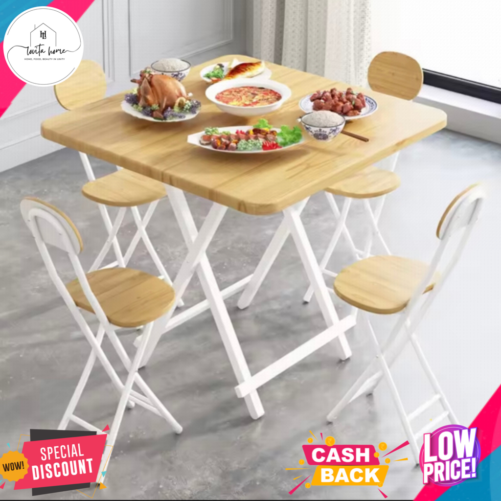 Jual SET MEJA MAKAN MINIMALIS 4 Kursi Lipat / DINNER TABLE / MEJA MAKAN ...