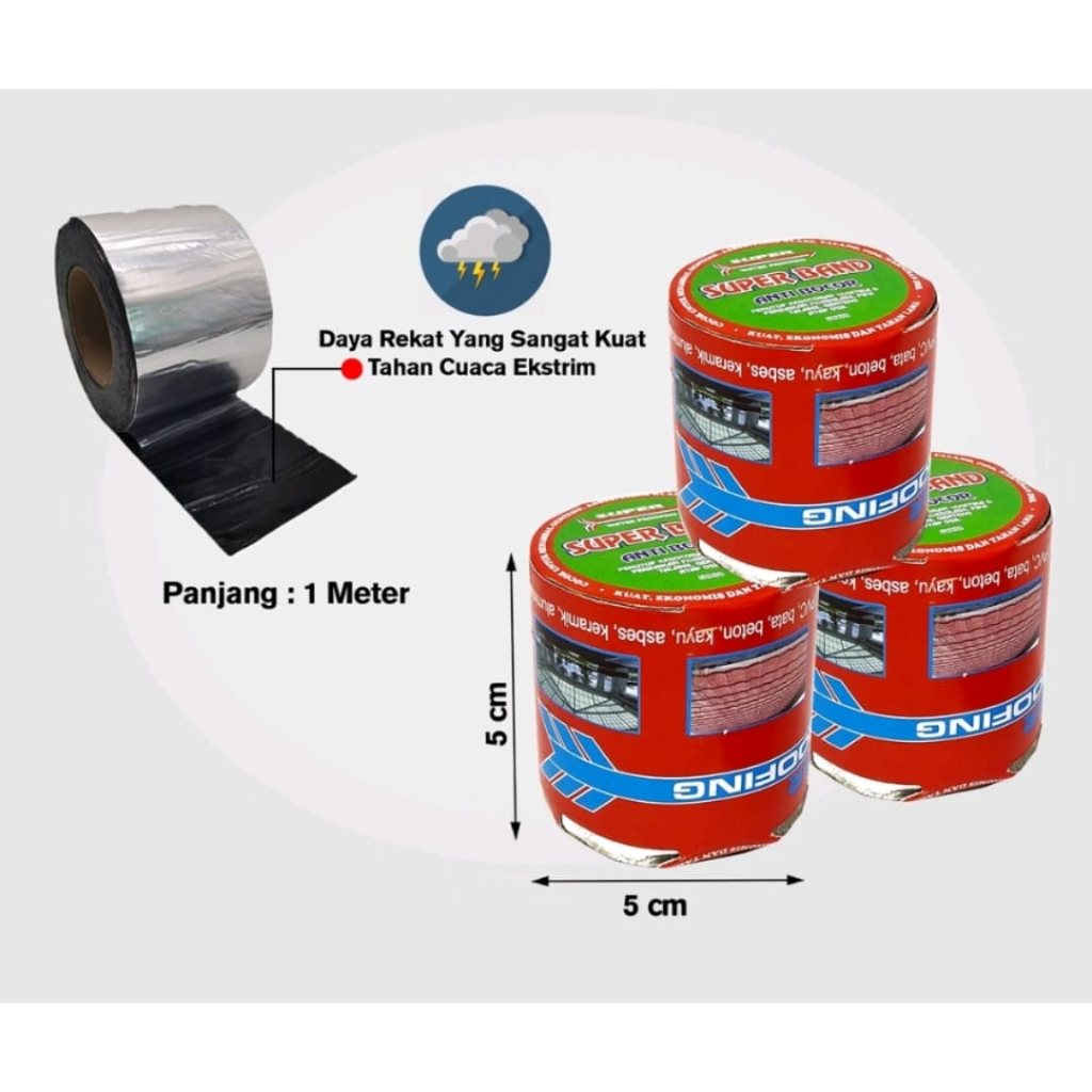 Jual Sealtape Lakban Isolasi Anti Bocor Seng Genteng Panjang 1 Meter ...