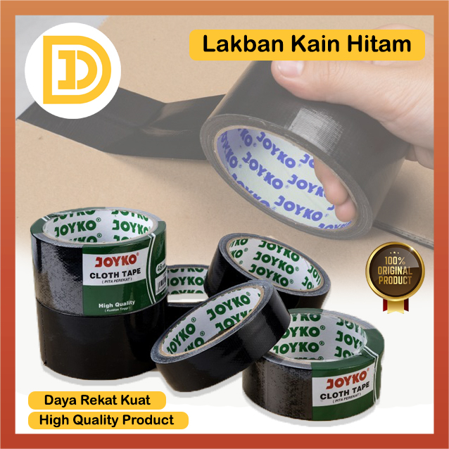 Jual Lakban Kain Hitam Joyko 24 mm 36 mm 48 mm Cloth Tape Serbaguna ...