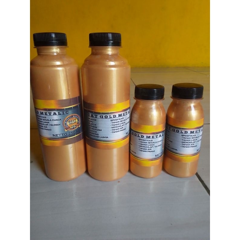Jual Cat Metallic Gold Cat tembok Warna Emas Metalik Waterbased Glossy ...
