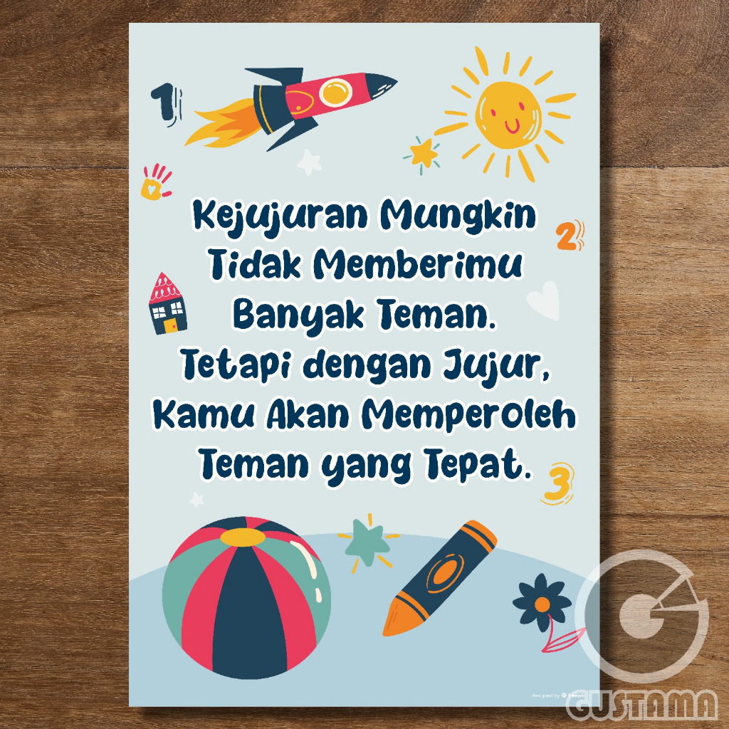Jual Poster Motivasi Anak, Quotes Kata Bijak Part 3 Laminasi A3 ...