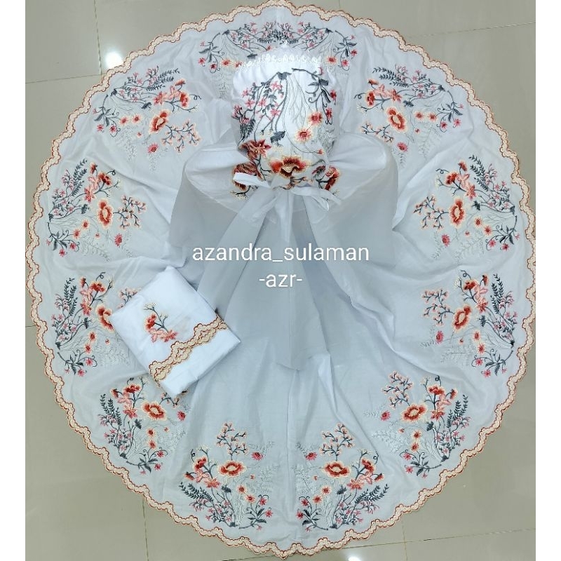 Jual mukena bordir suji bunga rumput | Shopee Indonesia