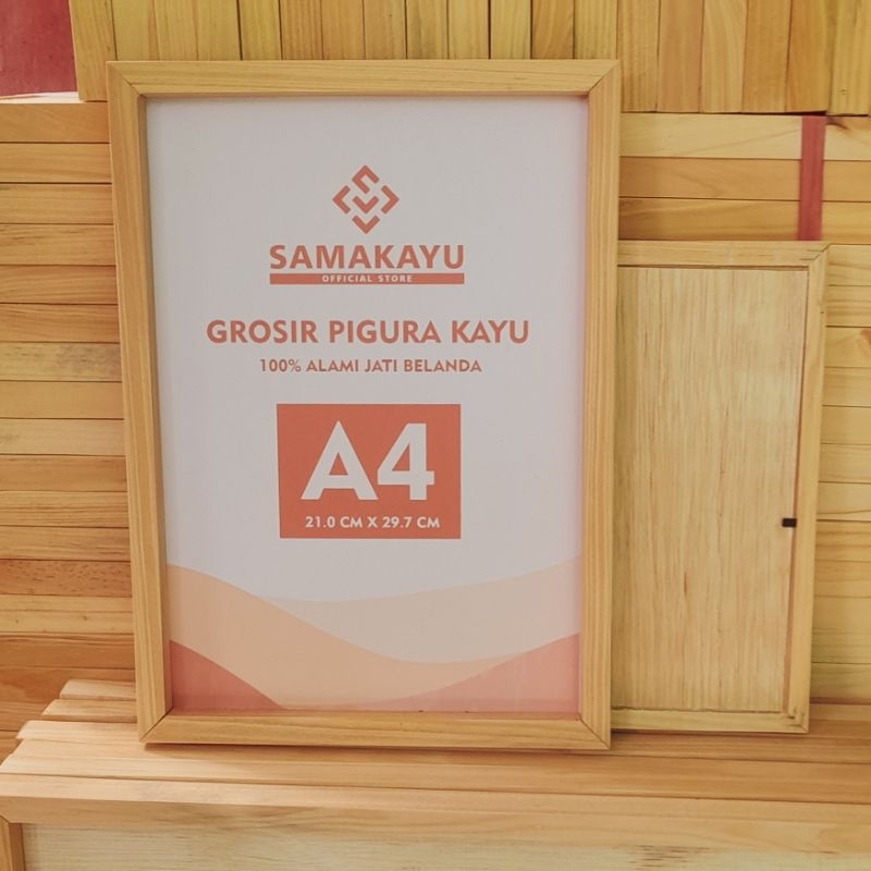 Jual Pigura Kayu A4 / Bingkai Kayu / Frame Kayu Jati Belanda | Shopee ...