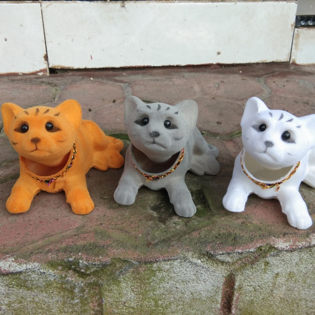 Jual pajangan Dashboard Mobil K021B | Boneka Bentuk Kucing Kepala ...