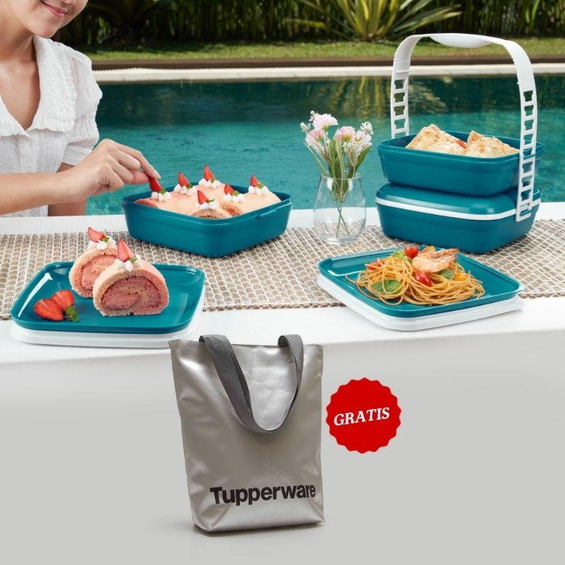 Jual picnic set trio free tas atau oyster tupperware | Shopee Indonesia