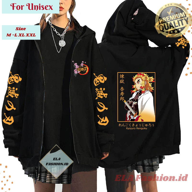 Jual Jaket Tanjiro Kamado Demon Slayer - Jacket Zipper Rengoku Kyojuro ...