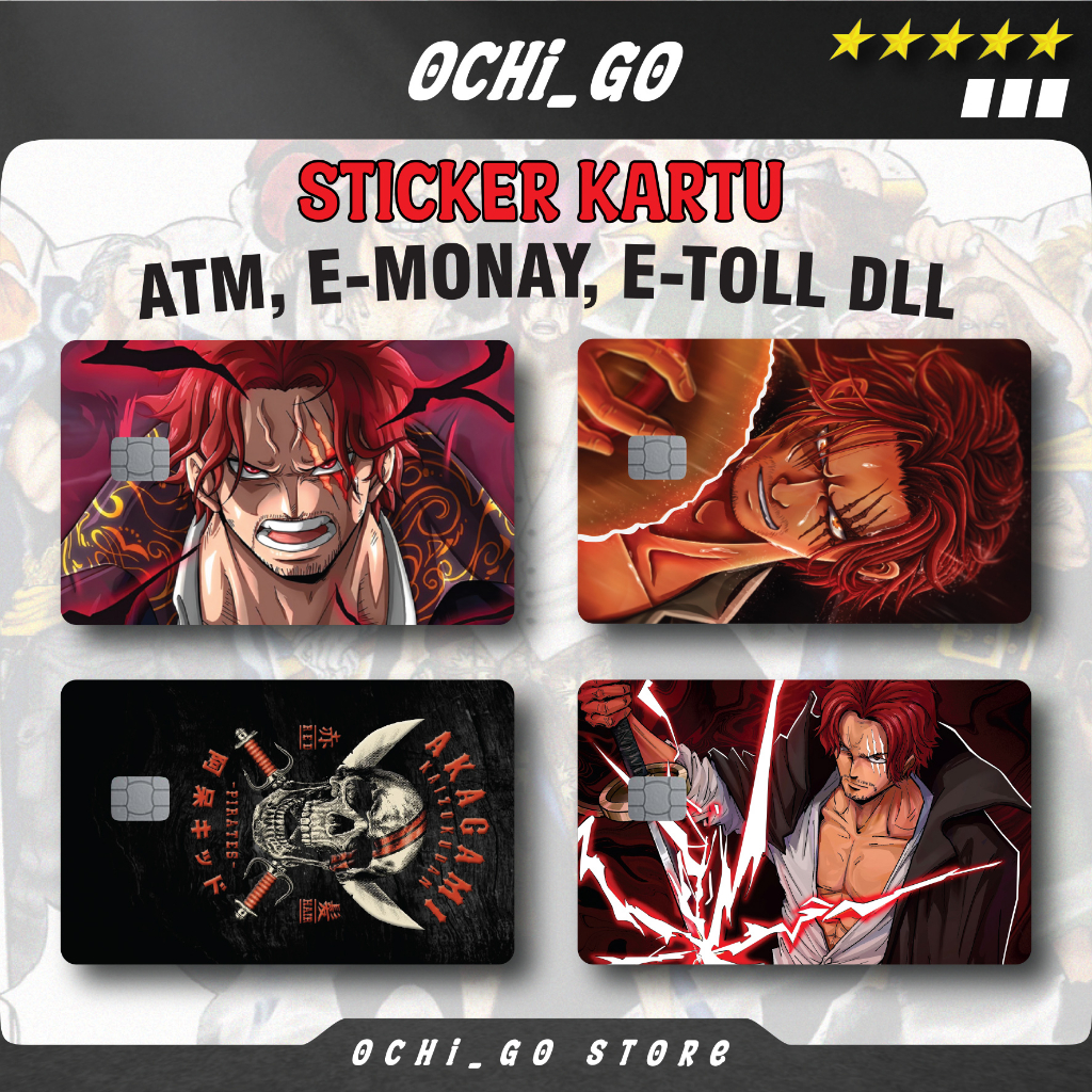 Jual Sticker Kartu Atm Garskin Skin Card Atm Anime One Piece Shanks ...