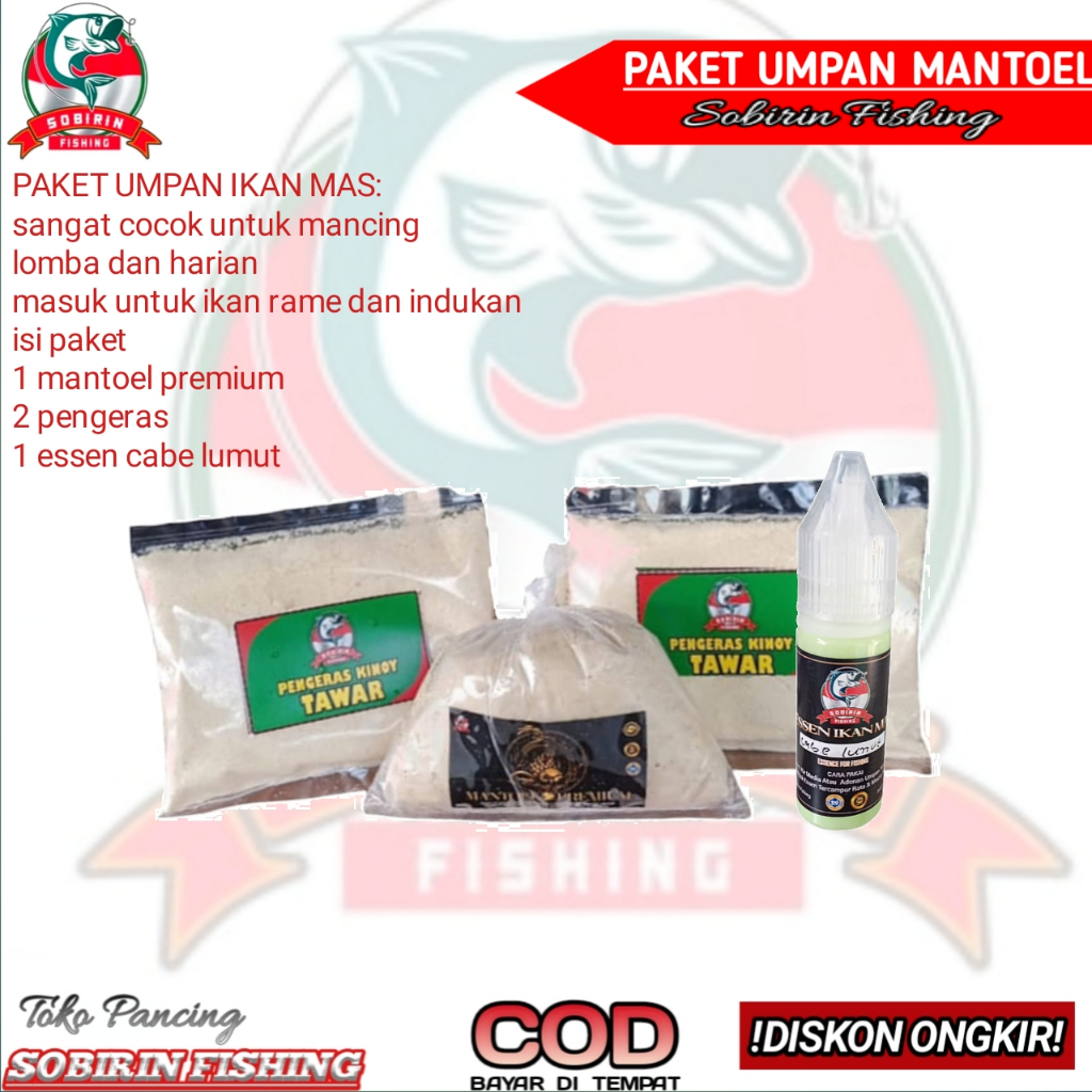 Jual Paket mantoel premium dan essen cabe lumut paket umpan ikan mas ...