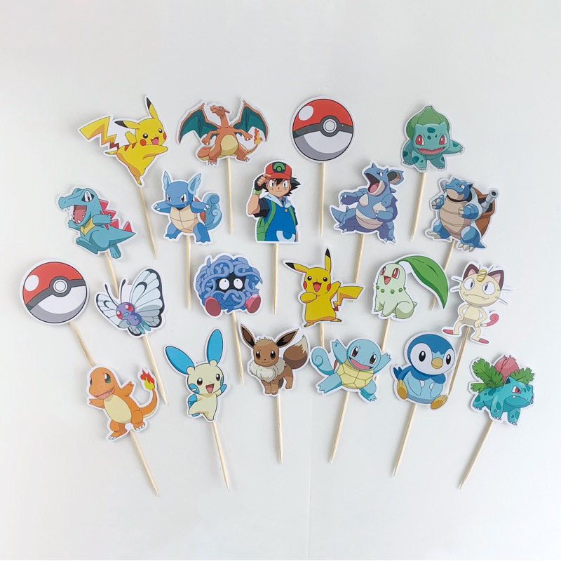 Jual Cupcake Topper Pokemon Pikachu Hiasan Kue Tatt Tusukan Dekorasi ...