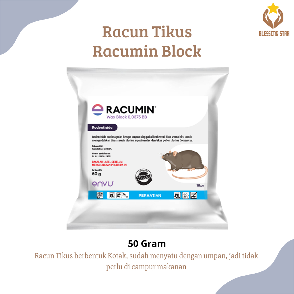 Jual RACUMIN BLOK 50gram obat tikus dari bayer umpan | Shopee Indonesia