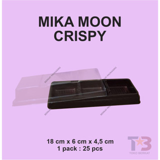 Jual Mika Moon Crispy Sekat 3 isi 25 pcs/ Mika Mochi 3 biji / Tempat ...