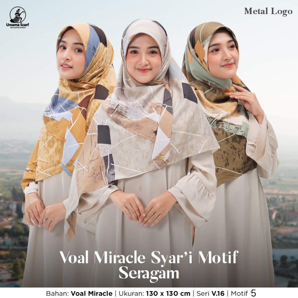 Jual Umama Scarf - Kerudung Motif Jilbab Segi Empat Hijab Daily Segi ...