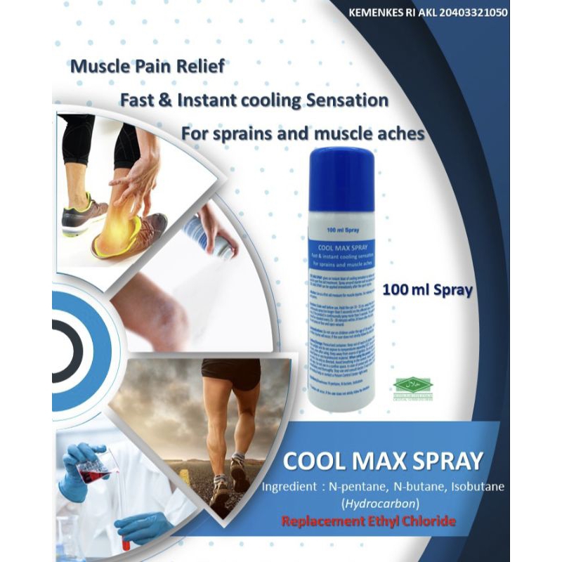 Jual [Ready] COOL MAX Spray 100ml Pereda Nyeri Kram Otot / Pain Killer ...