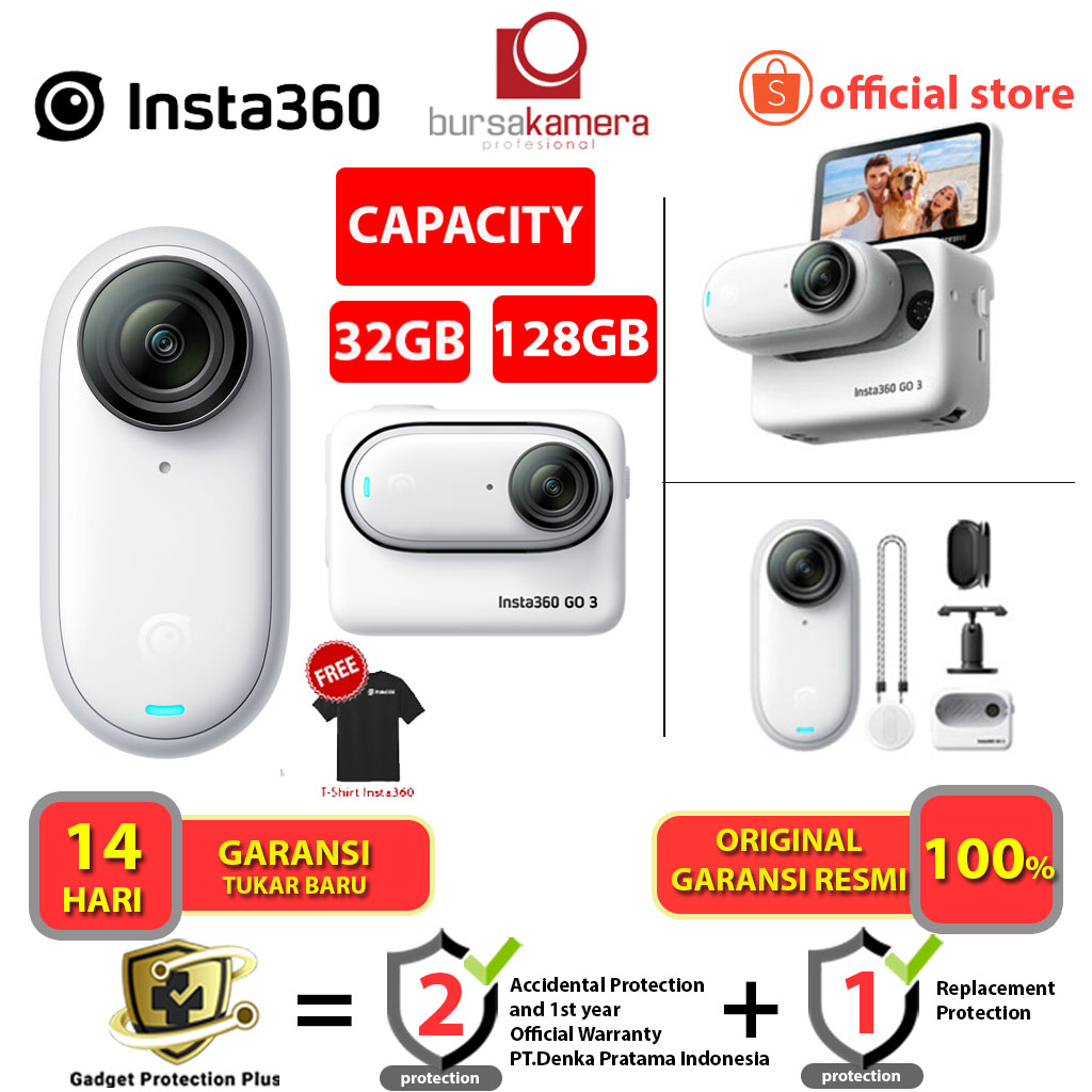 Jual Insta360 GO 3 Action Cam Camera Insta 360 GO3 Insta360 GO3 128GB ...