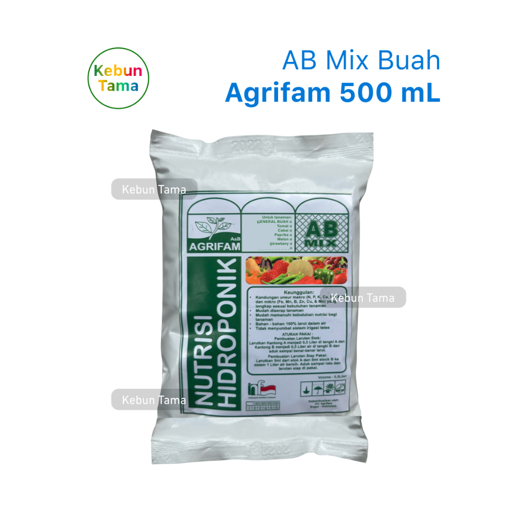 Jual Nutrisi AB Mix Hidroponik Buah Agrifam 500 ml | Shopee Indonesia