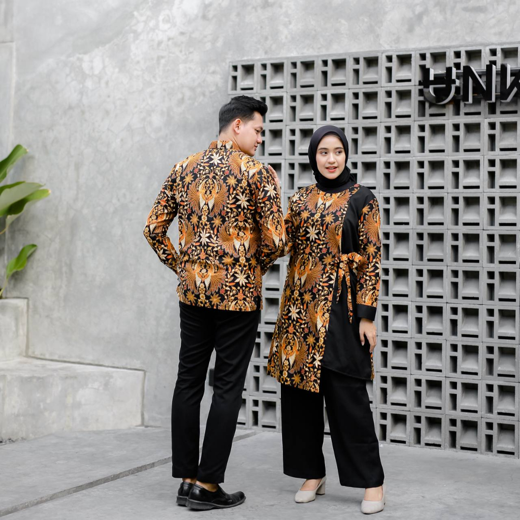 Jual Benang Raja Batik Couple Pria Wanita Katun Motif Sayap Kembar ...