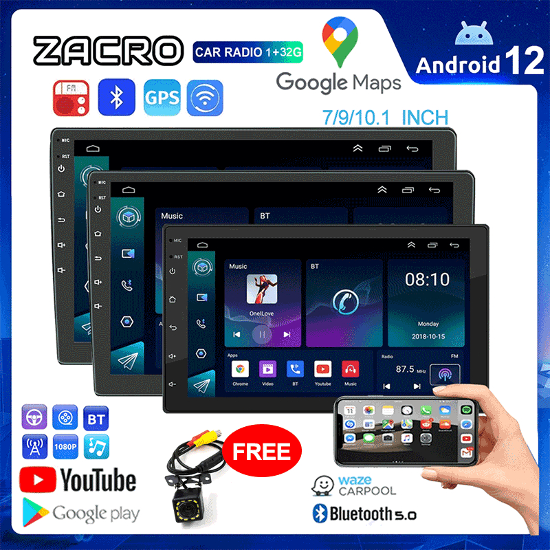 Jual ZACRO Head Unit Android 12 Car Radio Mobil Navigasi layar sentuh 7 ...