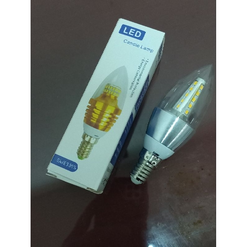 Jual BOLAM CANDLE LED 4W E14 CAHAYA KUNING | Shopee Indonesia