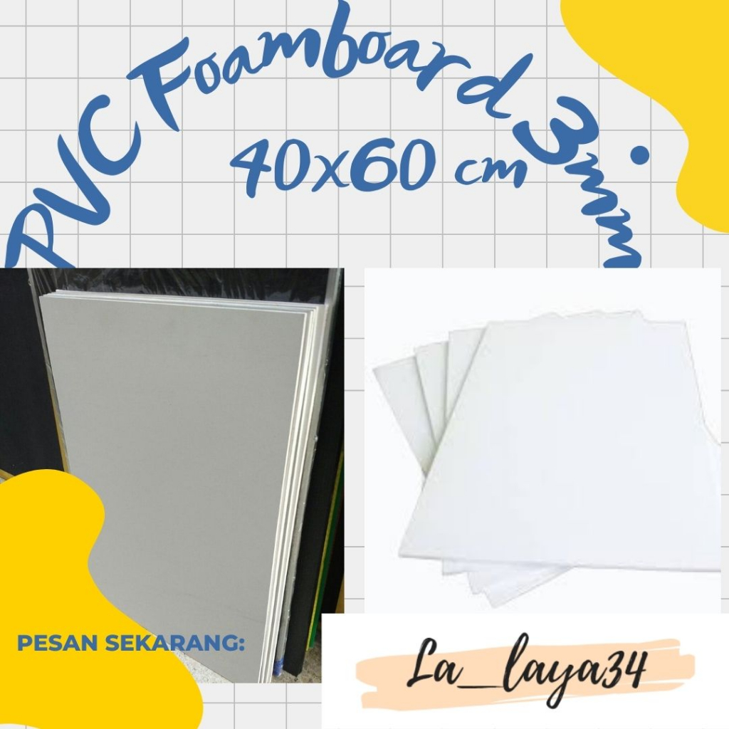 Jual Papan PVC Foam board 3mm putih lembaran 40x 60 cm | Shopee Indonesia
