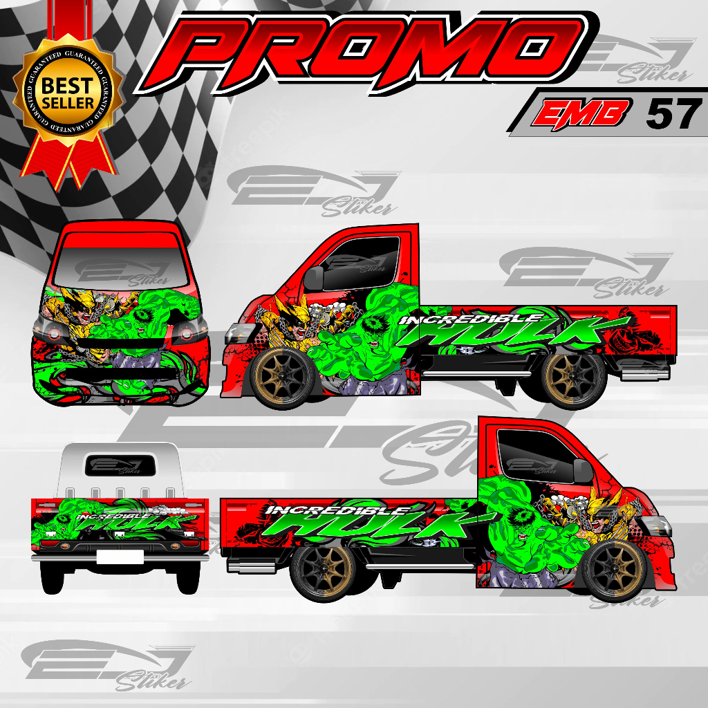 Jual STIKER NEW DESAIN PICK UP FULL BODY DECAL-STICKER MOBIL L300 ...