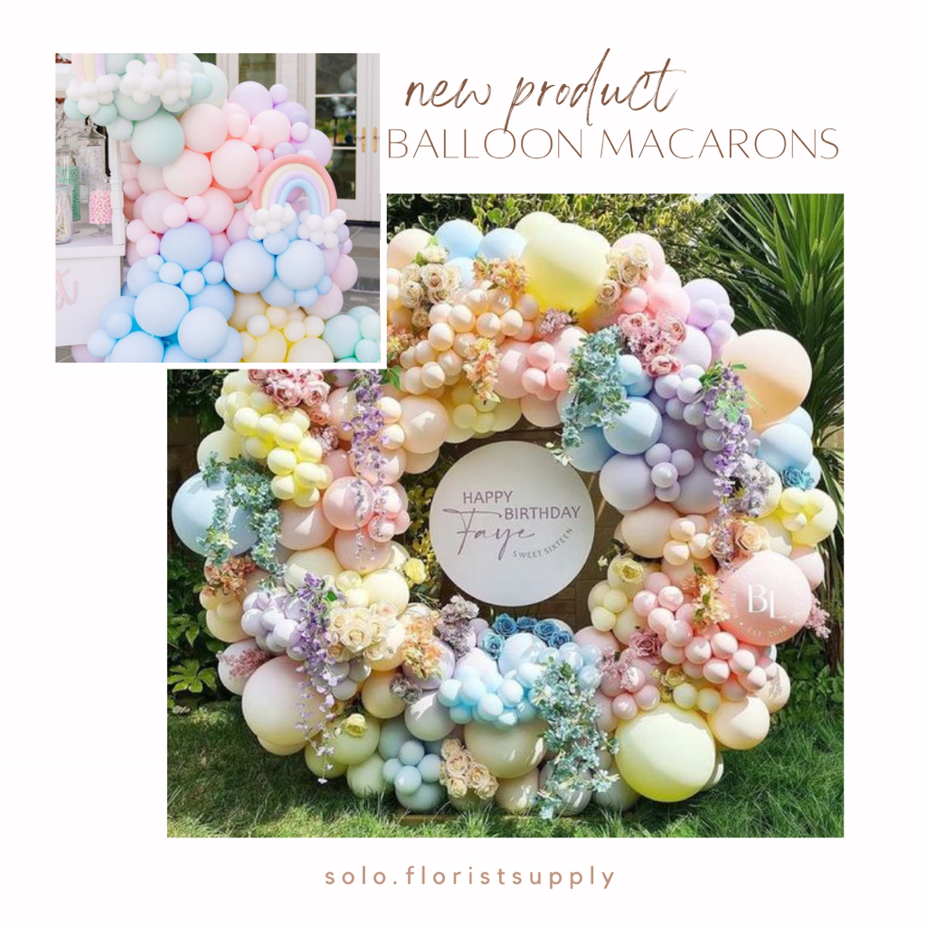 Jual 1PACK (100 &200PCS ) BALON LATEX MACARONS PASTEL 7 / 10 / 12/ 18 ...