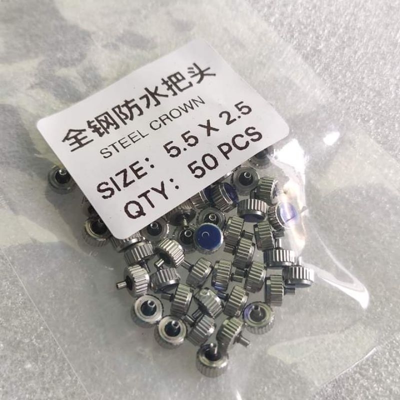 Jual KNOP JAM TANGAN SILVER BERBAGAIUKURAN CROWN JAM TANGAN | Shopee ...