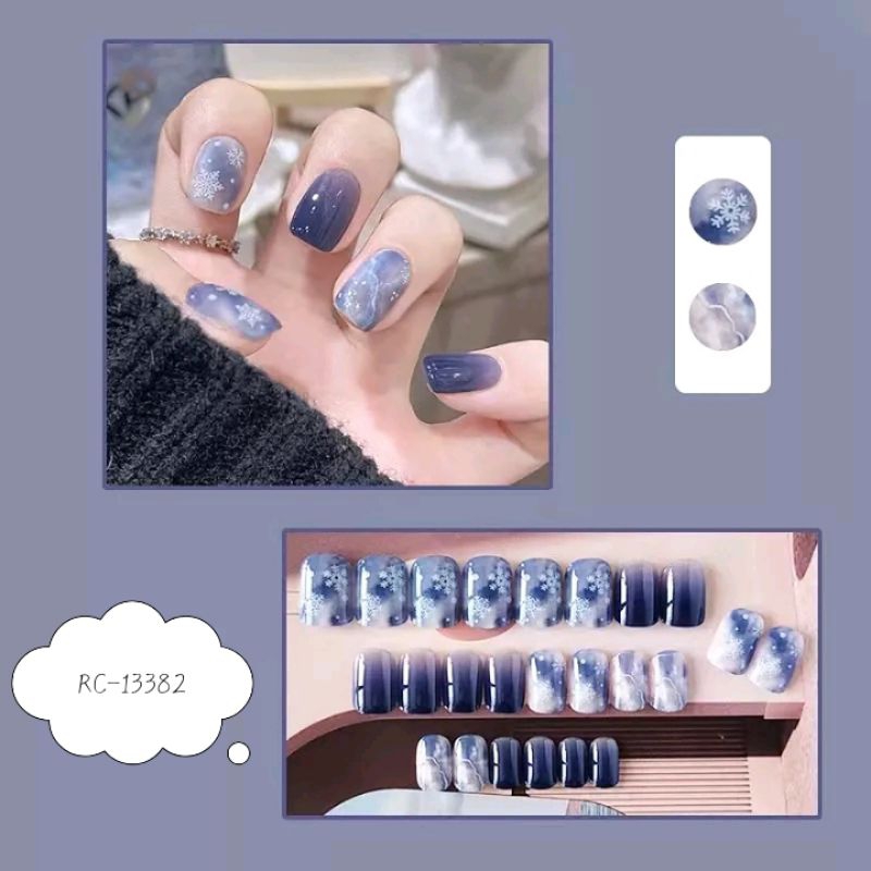 Jual [24PCS/FREE LEM] KUKU PALSU BIRU / FAKE NAIL BLUE / | Shopee Indonesia