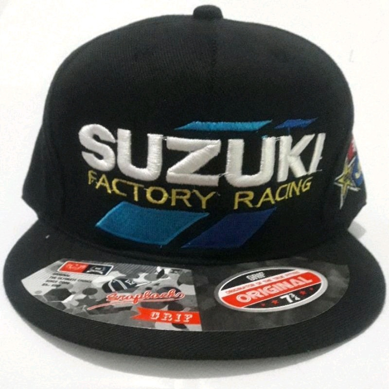 Jual TOPI SNAPBAC SUZUKI FACTORY RACING FULL BORDIR ORIGINAL PREMIUM ...