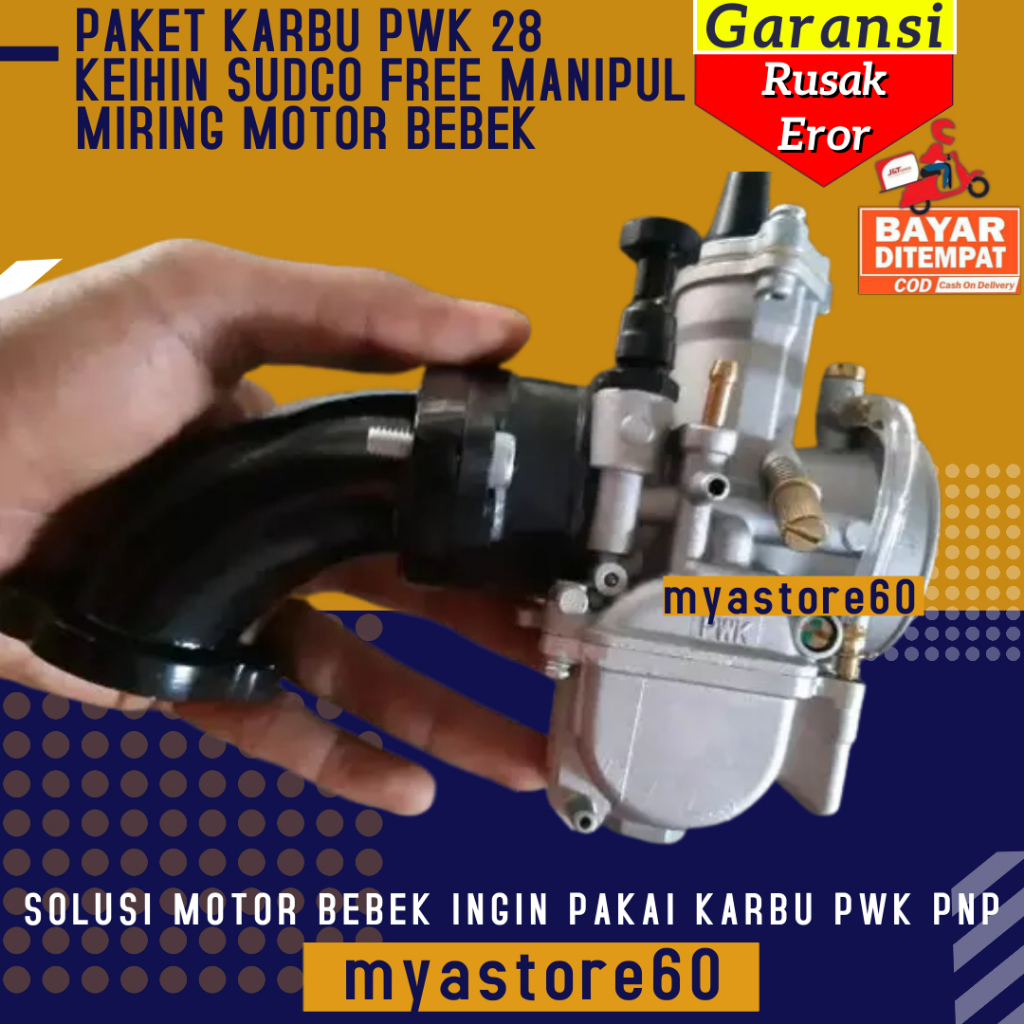 Jual Paket Karbu Karburator PWK 28 PWK28 Sudco Keihin Free Gratis Manipul Miring PNP Untuk Semua ...