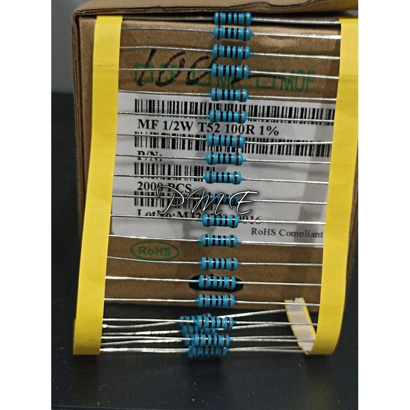 Jual RESISTOR TAIWAN KAKI TEMBAGA 1/2WAT 1% 100R / 100 OHM. 50PCS | Shopee Indonesia