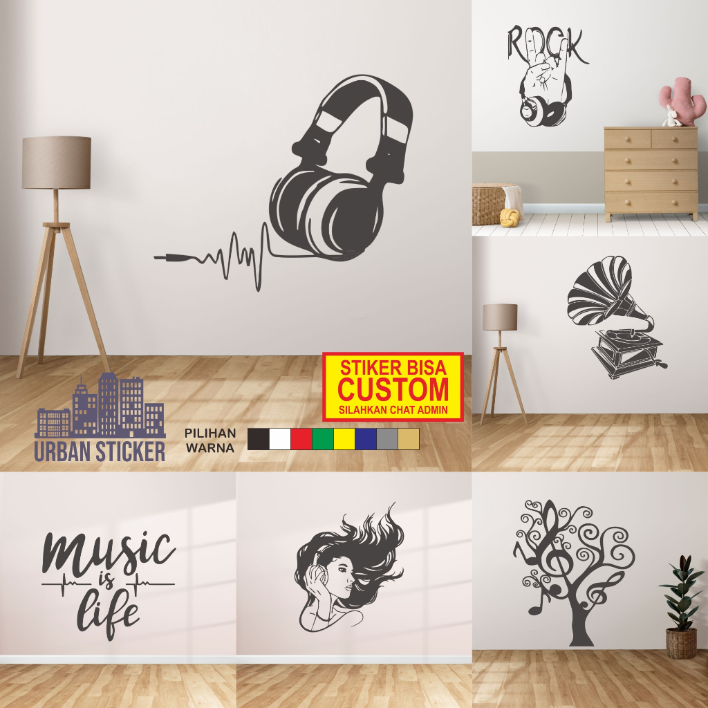 Jual Wall Sticker Stiker Dinding Music Musik Nada Tangga Lagu Poster ...