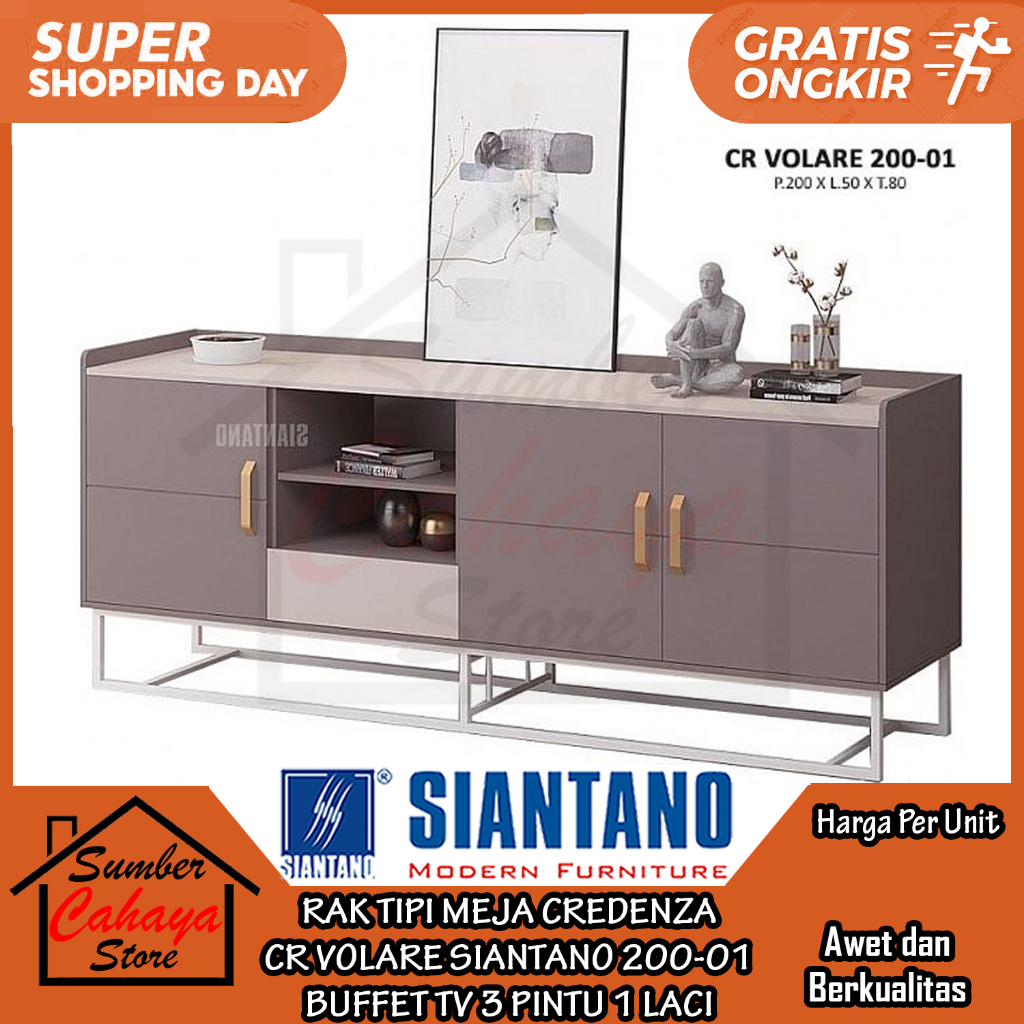 Jual [Instan] MEJA TV BUFFET MINIMALIS RAK TIPI SIANTANO CREDENZA CR ...