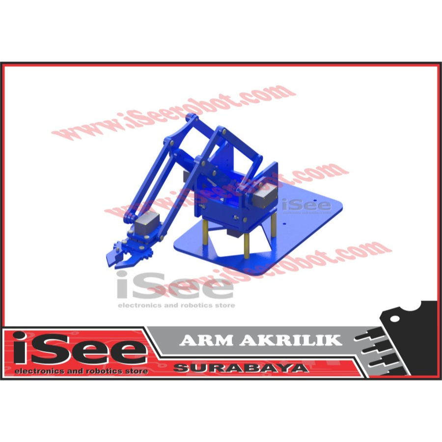 Jual Robot Arm Acrylic Diy Arm Akrilik Kit Rangka Lengan For Arduino 4