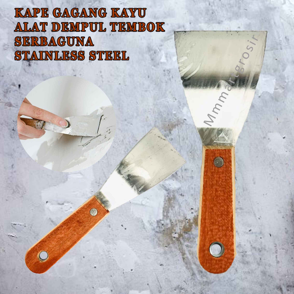 Jual Kape Gagang Kayu / Alat Dempul Tembok / Kape Stainless Steel ...