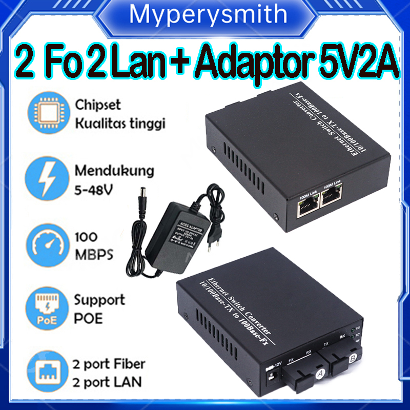 Jual [Poe] 2F2E Media Converter Htb 2Fo 2Lan Support Poe Converter 2Fo ...