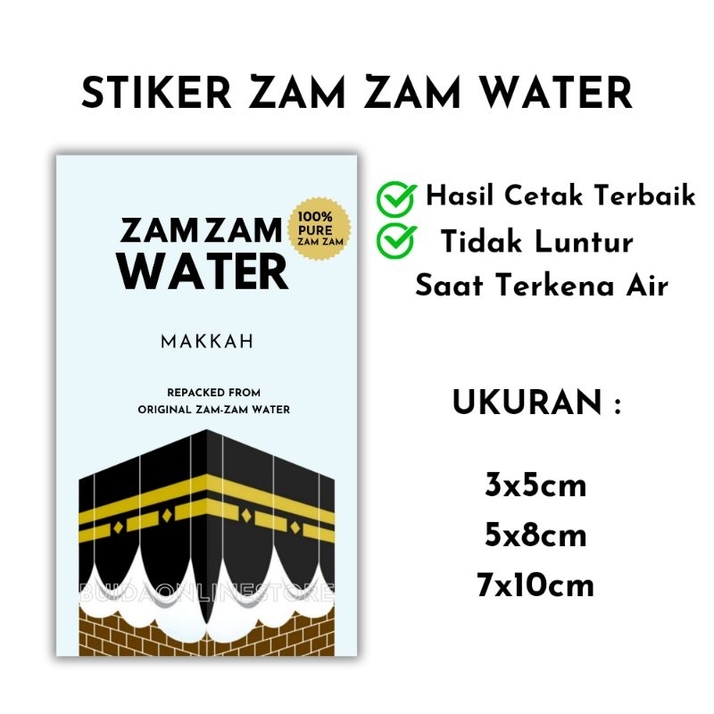 Jual Stiker Zam Zam Water Sticker Air ZamZam Label Kemasan Botol Oleh ...